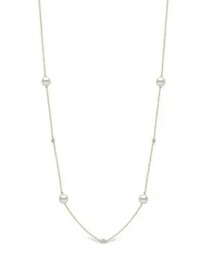 Yoko London 18kt Yellow Akoya Pearl And Diamond Necklace - Gold