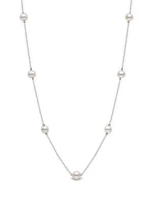Yoko London 18kt White Gold Pearl Necklace - Silver