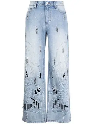 FENG CHEN WANG Phoenix Cut-out Jeans
