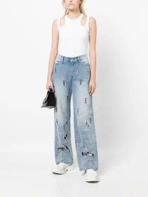 FENG CHEN WANG Phoenix Cut-out Jeans