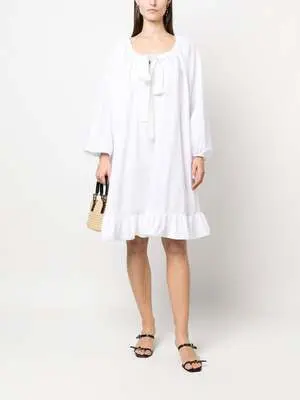 PATOU Tie-neck Peplum Dress