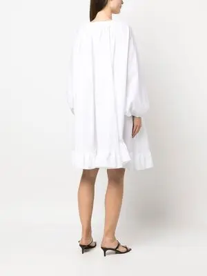 PATOU Tie-neck Peplum Dress