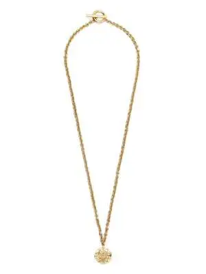 PATOU Logo-engraved Coin Pendant Necklace - Gold