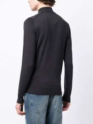 John Smedley Barrow Zip Pullover Jumper - Black