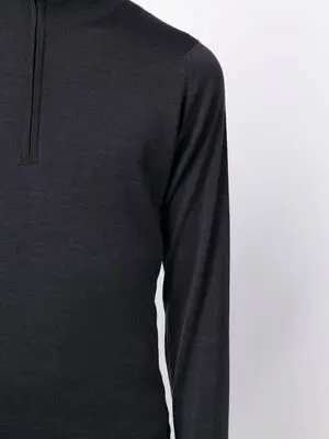 John Smedley Barrow Zip Pullover Jumper - Black
