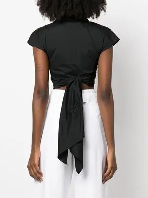 Philosophy Di Lorenzo Serafini Cropped Taffeta Blouse - Black