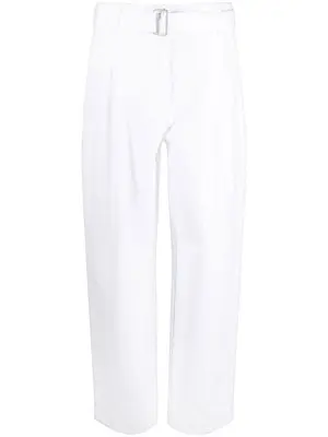 Philosophy Di Lorenzo Serafini Belted Cotton Gabardine Trousers - White
