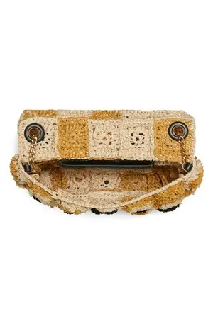 Tory Burch Kira Raffia Rosette Crossbody Bag
