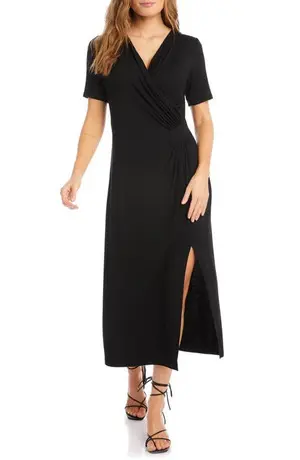 Black Faux Wrap Dresses