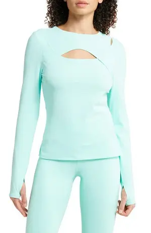 Zella Performance Cutout Studio Top - Green Sherbet