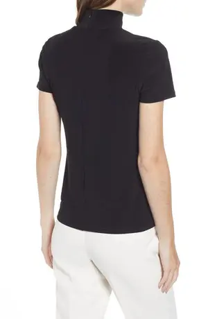 Anne Klein Short Sleeve Mock Neck Top