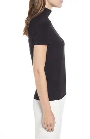 Anne Klein Short Sleeve Mock Neck Top