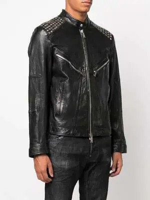 Dsquared2 Studded Leather Biker Jacket