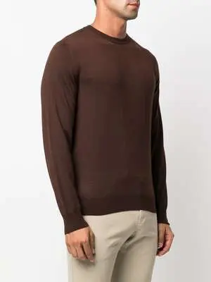 Canali Ribbed-knit Crew Neck Sweatshirt