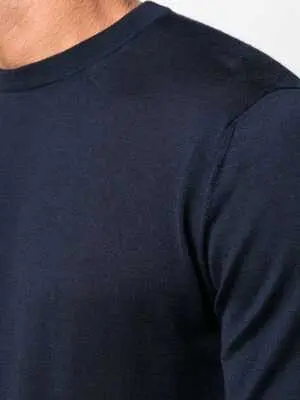Canali Ribbed-knit Crew Neck Sweatshirt - Blue
