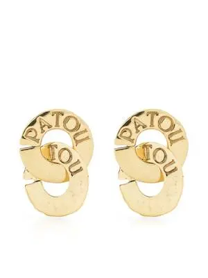 Patou Double Coin Pendant Earrings - Gold