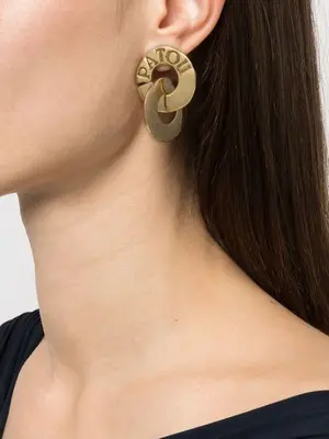 PATOU Double Coin Pendant Earrings