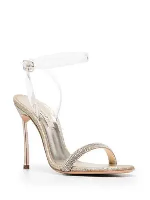 Casadei 109mm Glittered Leather Sandals