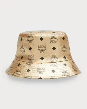 Mcm Men's Visetos Metallic Bucket Hat - Berlin Gold
