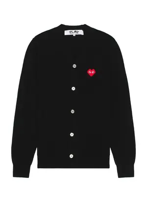 Play Comme Des Garcon Invader Cardigan - Black