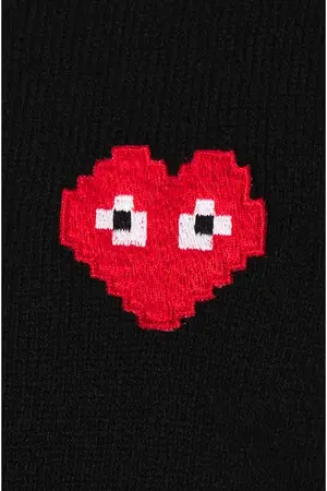 Play Comme Des Garcon Invader Cardigan - Black