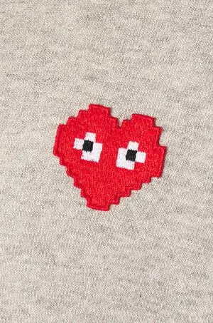 Play Comme Des Garcon Invader Hooded Sweatshirt - Grey