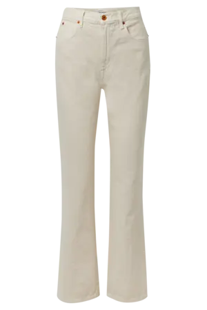 SLVRLAKE London High-Rise Straight-Leg Jeans Ecru