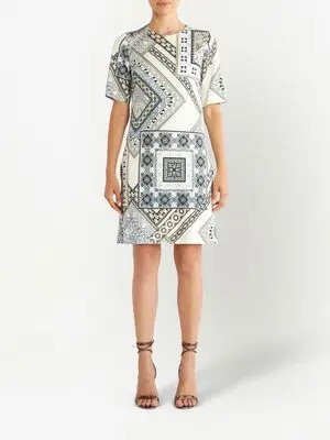 Etro Patchwork-print Shift Mini Dress