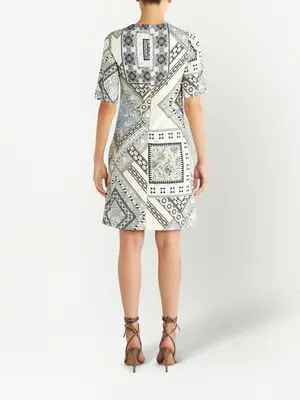 Etro Patchwork-print Shift Mini Dress