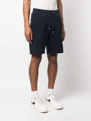 Belstaff Logo-patch Cotton Track Shorts - Blue