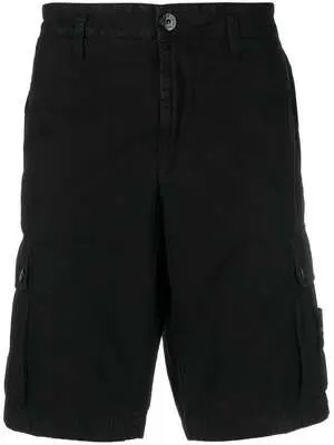 Stone Island Compass-patch Cargo Shorts - Black