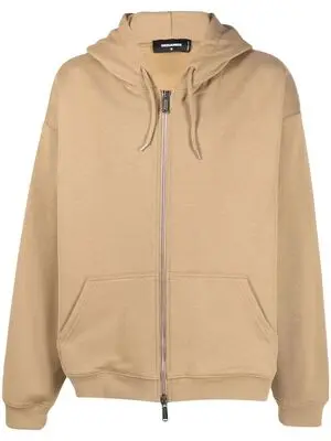 Dsquared2 Drawstring-hooded Zipped Jacket - Neutrals