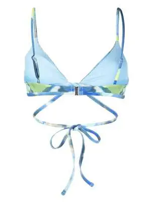 Simkhai Watercolour-print Triangle Bikini Top
