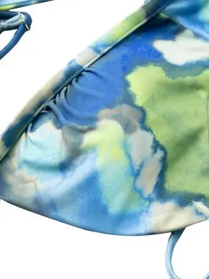 Simkhai Watercolour-print Triangle Bikini Top