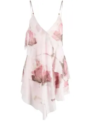 Blumarine Rose-print Mini Slip Dress
