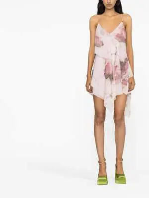 Blumarine Rose-print Mini Slip Dress