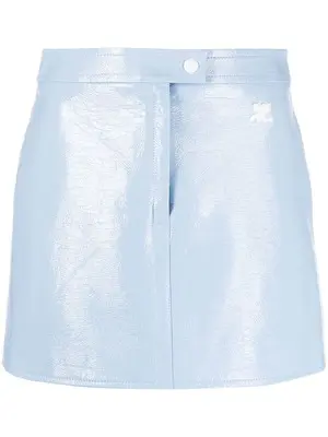 COURREGES Logo-embroidered Miniskirt - Blue
