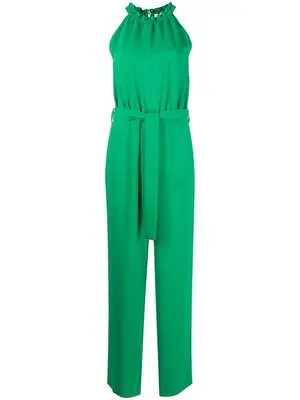 P.a.r.o.s.h Belted Halterneck Jumpsuit - Green