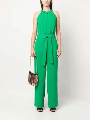P.a.r.o.s.h Belted Halterneck Jumpsuit - Green