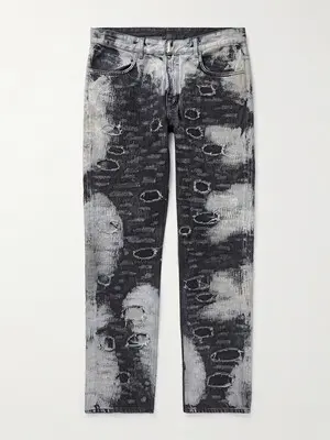 Givenchy Slim-fit Bleached Distressed Jeans - Gray