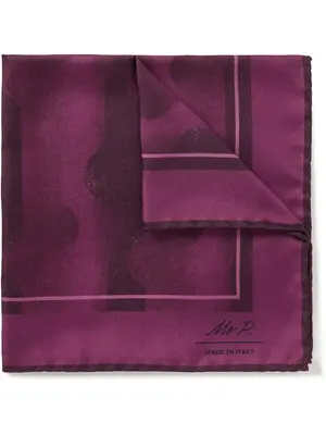 Mr P. Printed Silk Pocket Square