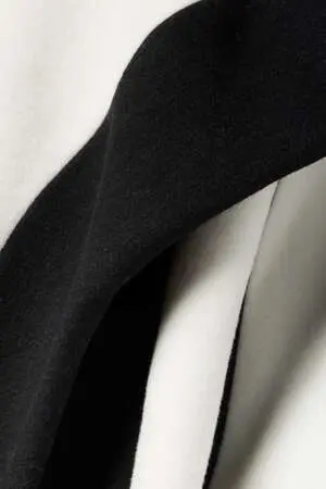 SERGIO HUDSON Draped Striped Wool And Cashmere-blend Coat