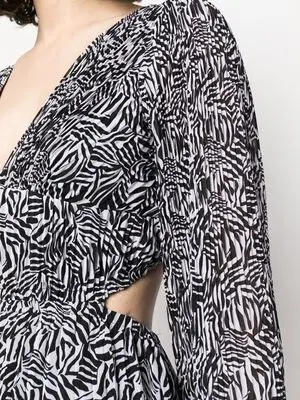 Michael Kors Pleated Zebra-print Mini Dress