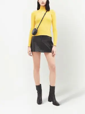 COURREGES Ribbed-knit Top - Yellow