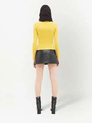 COURREGES Ribbed-knit Top - Yellow