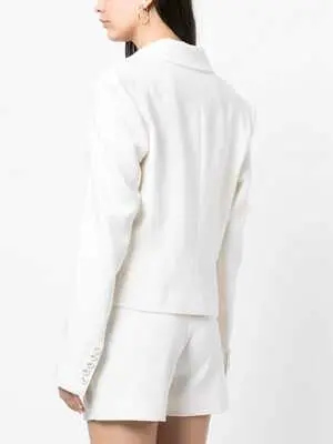 Costarellos Single-breasted Cropped Blazer - White