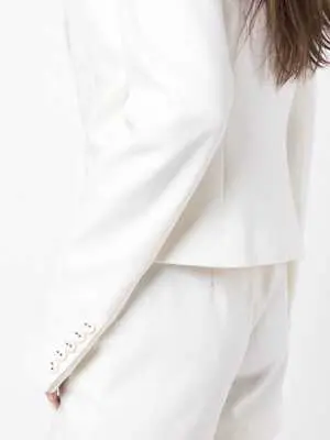 Costarellos Single-breasted Cropped Blazer - White