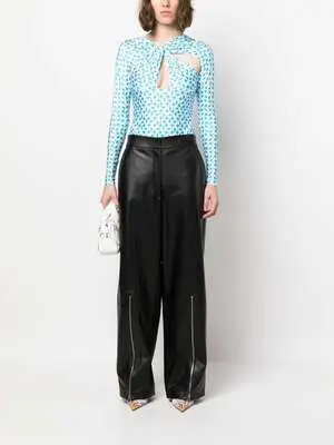 Coperni Geometric Print Long-sleeve Bodysuit