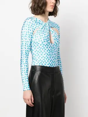 Coperni Geometric Print Long-sleeve Bodysuit