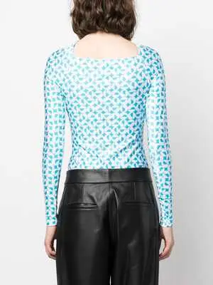 Coperni Geometric Print Long-sleeve Bodysuit